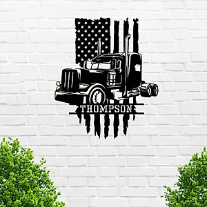 Custom Truck Metal Wall Sign - Personalized Truck Metal Wall Art - Truck Metal Wall Decor - Truck Home Decor - Gift for Him - Indoor Signs