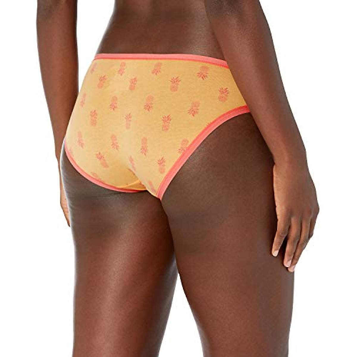 Amazon Essentials Women's Cotton Bikini Brief Underwear (Available in Plus Size), Pack of 6, Pineapple, Large