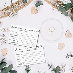 Advice And Wishes Card Set For The New Couples Mr And Mrs, 15 Wedding Advice Cards And 15 Journey Idea Cards For Bride, Groom, Newlyweds, Wedding Favors，Bridal Shower Party(4X6 Inches White)-A01