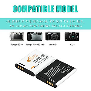 Pickle Power 3 Pack Li-50B D-LI92 Batteries and 3 Channel LED Battery Charger Replacement for Olympus Stylus Tough 6020 8000 8010 and Stylus 1020 1030 9000 SP-720UZ SZ-10 SZ-11 SZ-12 SZ-15 SZ-16 SZ-20