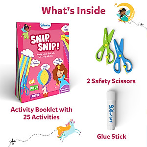 Skillmatics Art & Craft Kit - Snip, Snip Unicorns & Princesses, Practice Scissor Skills with Activity Book, Gifts for Toddlers, Girls & Boys Ages 3, 4, 5, 6, 7