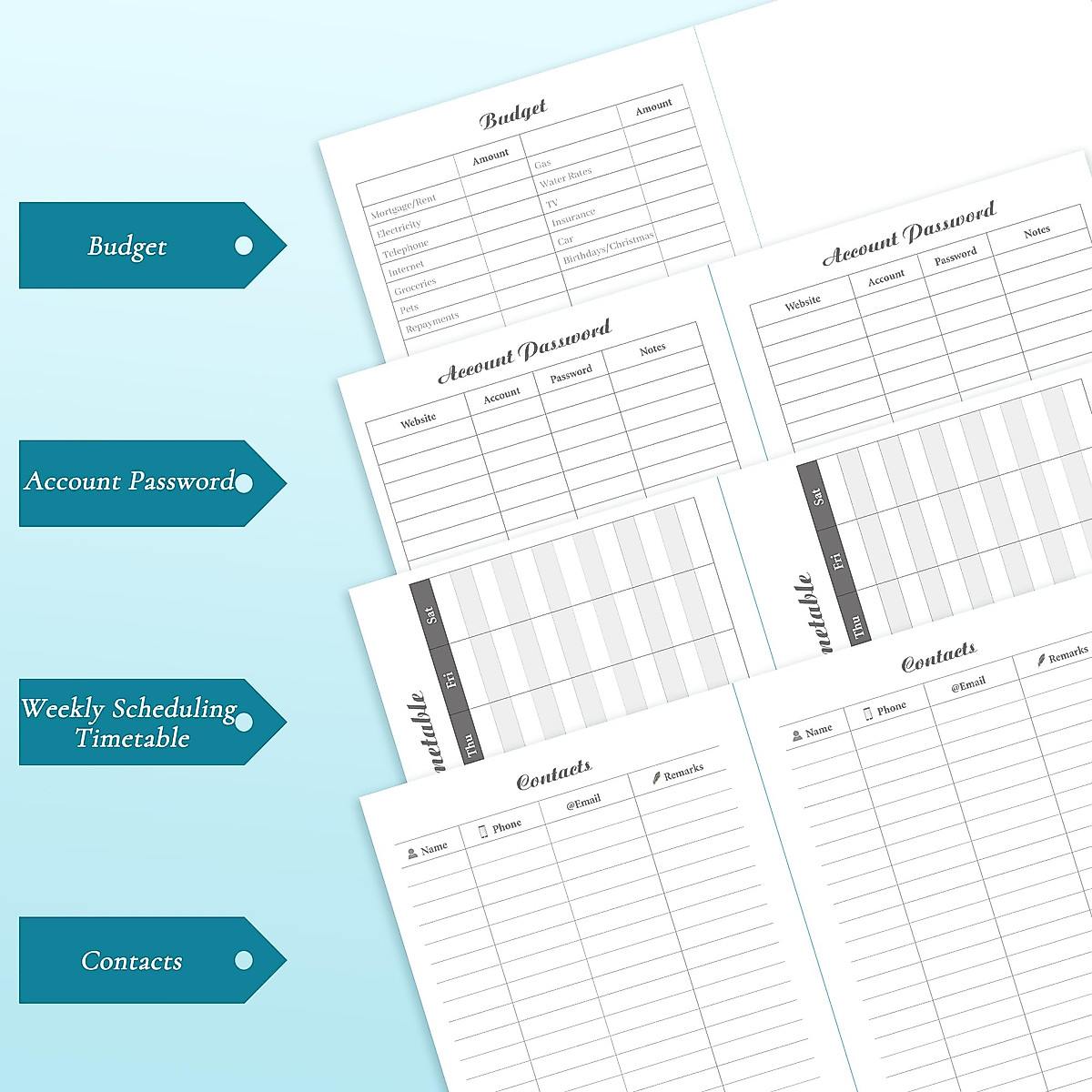 Daily Planner 2023 Agenda Weekly & Monthly Planner 2022-2023 Appointment Leather Planner for Women Students Time Management Journal with Pen Holder, Pocket, Premium Beige Paper, 5.9" x 8.7", Blue