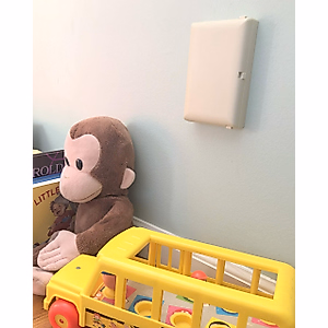 Child Be Safe, Baby Toddler Pet Resistant Electrical Safety Cover Guard for Home and Business, Made in USA, Compatible with Decora Leviton Legrand, Modern Wide Outlet Switch (1 Count, Ivory)