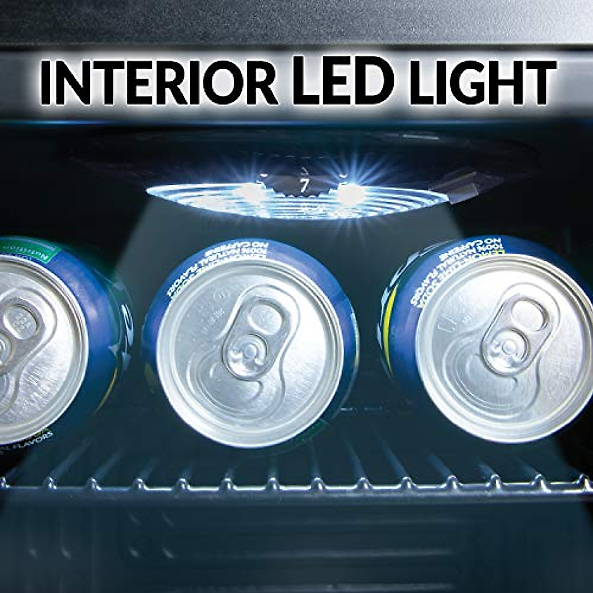 Igloo IBC35SS 135-Can Capacity Beverage Refrigerator & Cooler for Soda, Beer, Wine and Water LED-Lighted Double-Pane Glass Door, 3.5 Cu. Ft, Stainless Steel, Cubic Foot