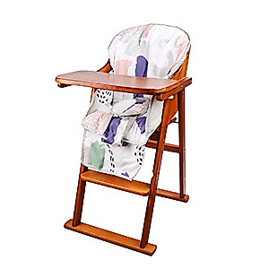 Kocpudu High Chair Pad, High Chair Cushion, Seat Cushion Breathable Pad, Comfortable Seat Belt Design, Cute Pattern, Soft and Comfortable, Baby Sits More Comfortable(Light Print Pattern)