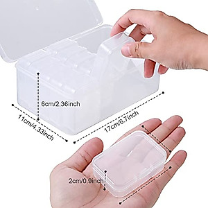 12 Pieces Bead Storage Containers, Plastic Storage Cases Mini Clear Bead Storage Containers Transparent Boxes, Small Containers with Lids Craft Organizer