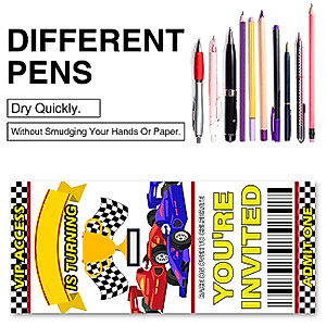 VAHATAN Race Car Birthday Party Invitations 20 Pack Race Car Ticket Invitations with Envelopes Invites Cards for Birthday Party