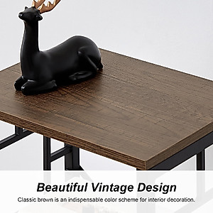 Freexployer Small Bookshelf, 3 Tier Vintage Industrial Small Bookshelf for Small Spaces, Freestanding Open Shelf Bookcase, Versatile Bookcase for Home Office, Bedroom & Living Room, Retro Brown