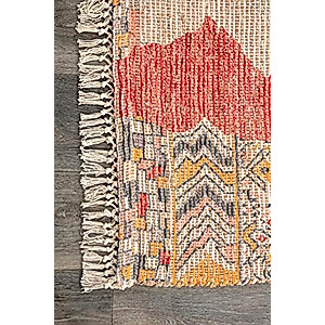 nuLOOM Hermina Flatweave Tribal Jute Area Rug, 5 ft x 8 ft, Multi