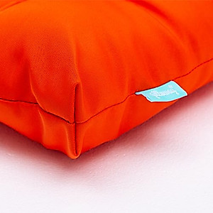 QILLOWAY Outdoor Patio Wicker Seat Cushions Group Loveseat/Two U-Shape/Two Lumbar Pillows for Patio Furniture,Wicker Loveseat,Bench,Porch,Settee of 5 (Orange)