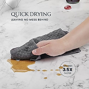 20-Piece Kitchen Towels And Dishcloths Sets - 100% Cotton Terry Dish Towels For Kitchen - Absorbent & Quick Drying Hand Towels- Super Soft & Scretch Free - 10 Towels 15"x25" + 10 Dish Cloths 12"x12"