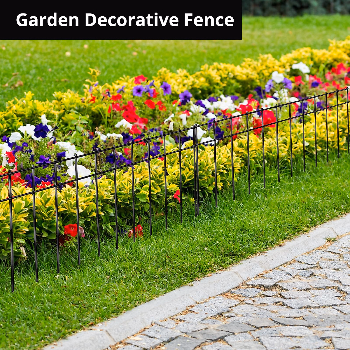 KIMORE 10 Pack Animal Barrier Fence, 24x15IN No Dig Fence Underground Decorative Garden Fencing, Rustproof Metal Wire Garden Fence Border,Dog Rabbits Blocker Fence for Outdoor Yard