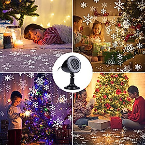 Christmas Projector Lights Outdoor, BS ONE Led Snowflake Lights Indoor Projectors for Christmas Xmas Holiday, Wedding, Home Party, Decoration Show, House,Patio