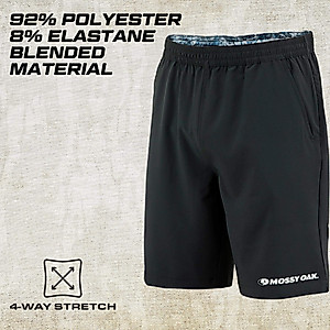 Mossy Oak Standard Men's Lounge Comfy Gym Shorts with Pockets, Mo Blue, Large