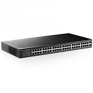 MokerLink 48 Port Gigabit Ethernet Switch with 2 SFP Port, Dual Power Supply, Fanless Metal Rackmount Unmanaged Plug and Play Network Switch