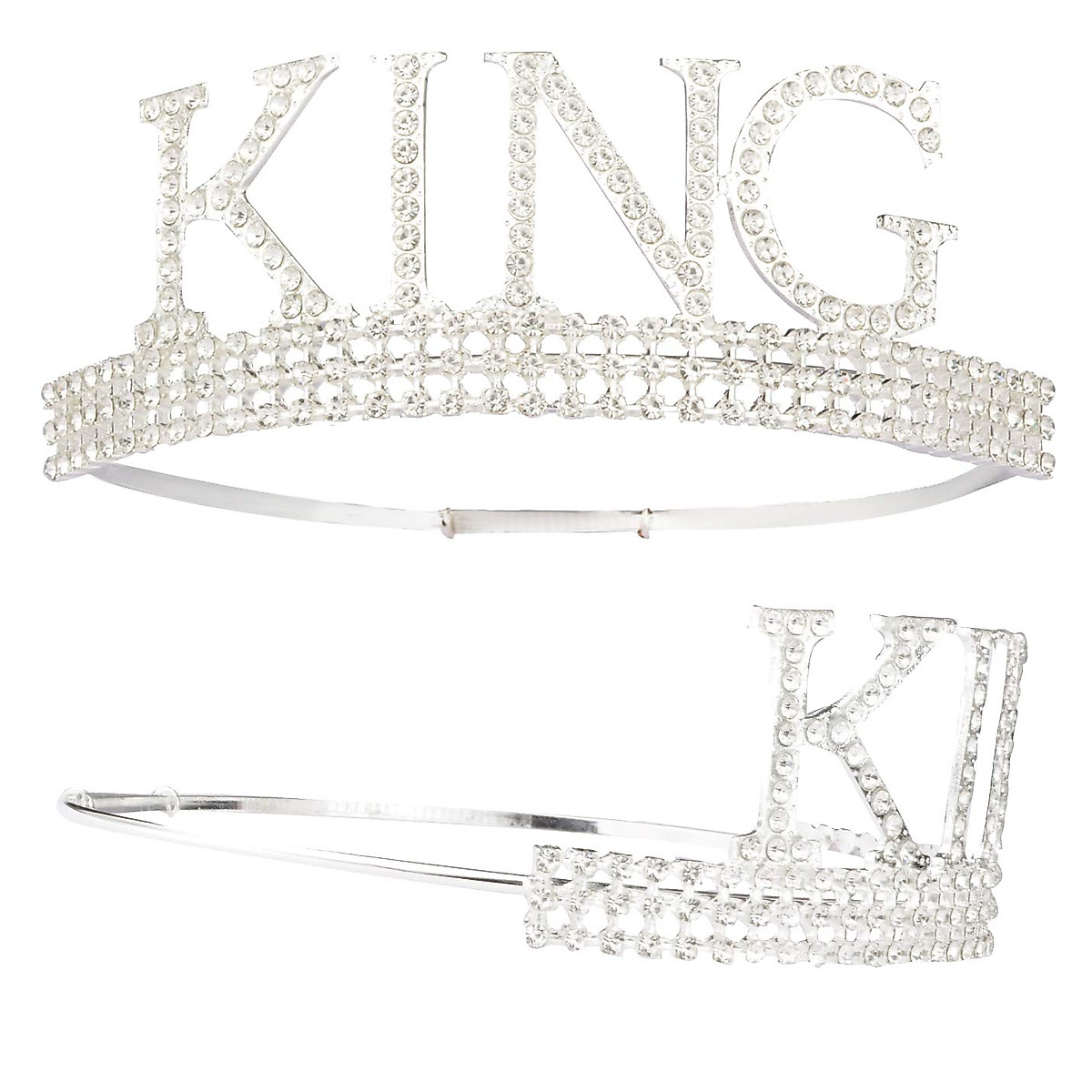 MEANT2TOBE Prom Sash and Crown for Girls and Boys - Fabulous Party Set: Glitter Sash + Rhinestone Silver Premium Metal Tiara for Her and Him, Prom Present for Graduation Party