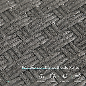 Verano Garden Set of 2 Patio Lounge Chair, Adjustable 5-Position Folding Pool Chaise Lounge Set for Outdoor Patio Lawn Beach Deck W/Aluminum Frame, 300lb Weight Capacity, Fully Assembled