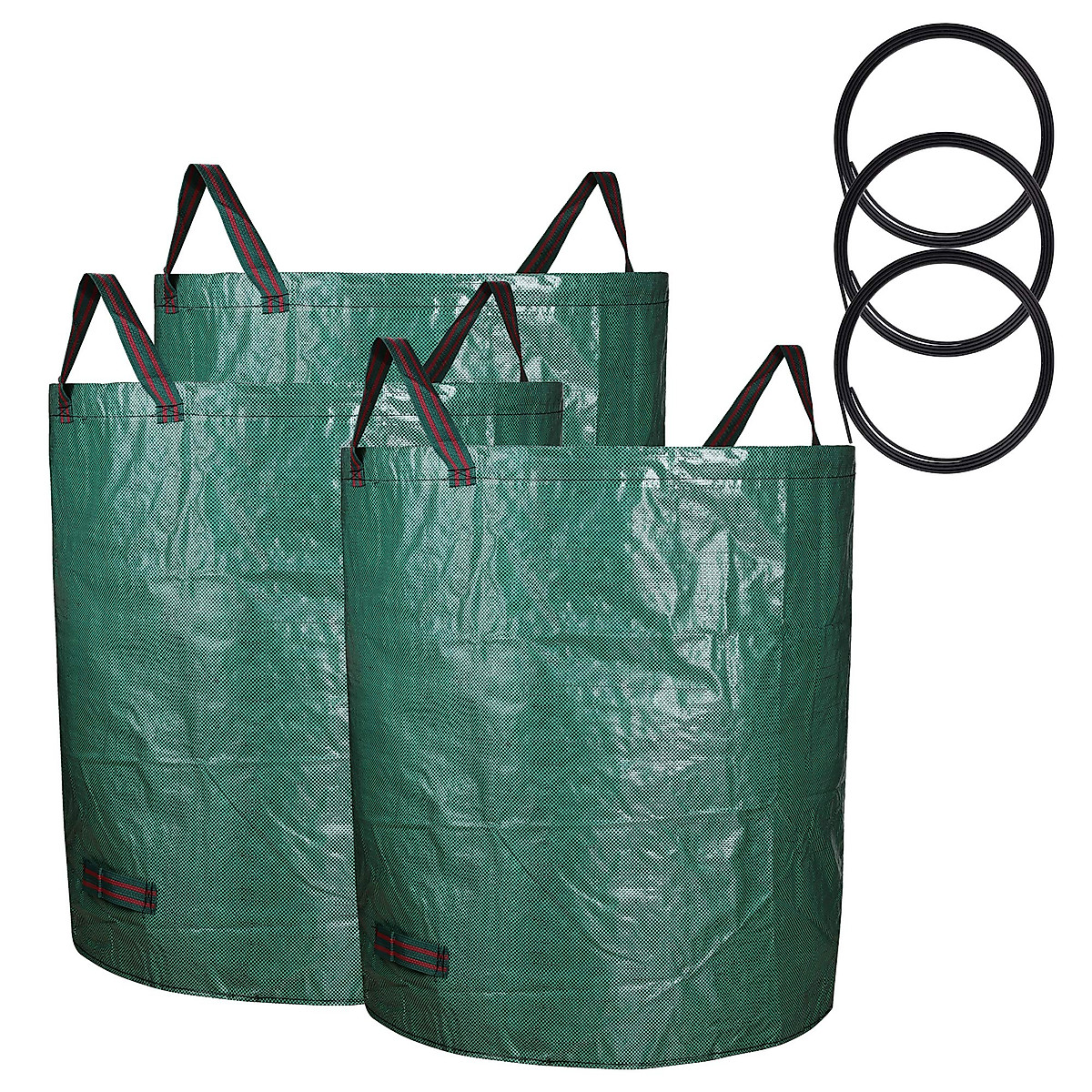 SARHLIO 3 Pack 72 Gallons Reusable Garden Waste Bags Heavy Duty Yard Waste Bag with 4 Handles, Large Capacity Reusable Garden Leaf Bag for Lawn, Leaf, Toys, Fruits, Vegetables(GWB01)