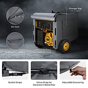 PatioGem Generator Covers Heavy Duty Waterproof, 32”Lx24”Wx24”H Portable Generator Cover, Fit for DuroMax, Westinghouse, Champion, Predator, Honda Portable Generators of 5000-10000 Watt