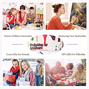 ifymei Paint by Numbers for Kids and Adults Beginner, DIY Gift Canvas Painting Kits for Boys and Girls, 16x20 Inch Colorful Cute Dog [Without Frame]