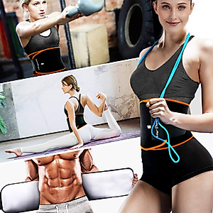 KingPavonini Waist Trainer Waist Trimmer Sweat Belt for Men Women Black