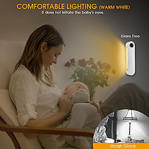 AIMILAR LED Kids Night Light for Bedroom Rechargeable Motion Sensor Warm White Nightlights Magnetic for Kids Room Bathroom, Adjustable Brightness, Stick-Anywhere for Cabinet Closet Hallway
