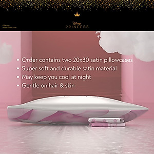 Disney Princess Sleeping Beauty Silky Satin Standard 2 Pack Pillowcase Cover Set 20x30 for Hair and Skin, (Officially Licensed Product) by Franco Collectibles