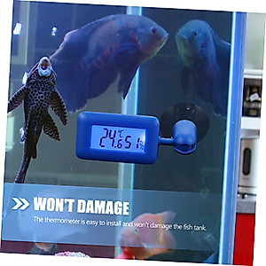 SUPVOX Reptile Hygrometer Glass Animals Digital Reptile Thermometer Blue Hair Wig for Dogs Glass Suction Cup Digital Thermometer Rotary Tank Thermometer Abs Electronic to Rotate Beard