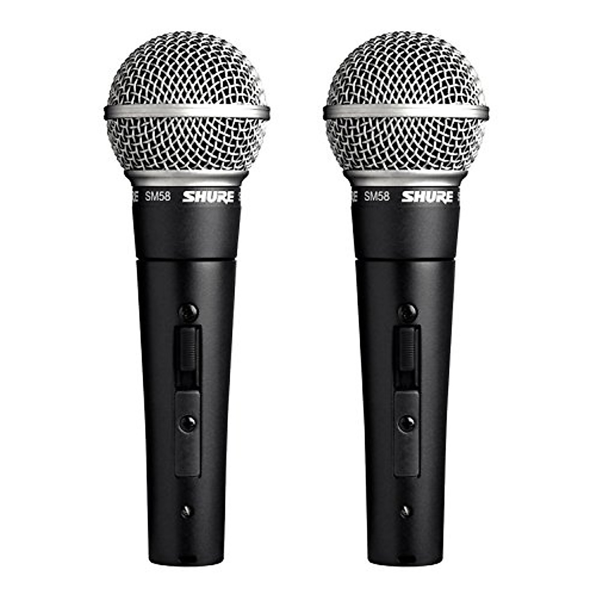 Shure SM58S Professional Vocal Microphone w/On/Off Switch (2 Pack), XLR