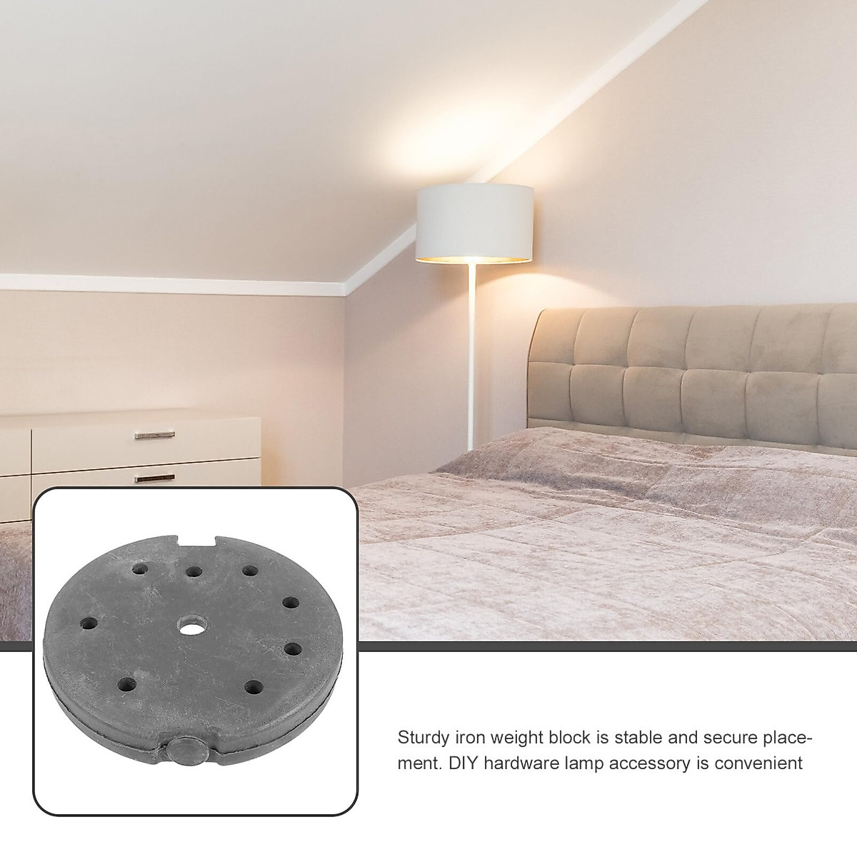 Homoyoyo Floor Lamp Weight Replacement, Desk Lamp Floor Lamp Base Iron Desk Lamp Weights for Bedside Nightstand Floor Light Holder