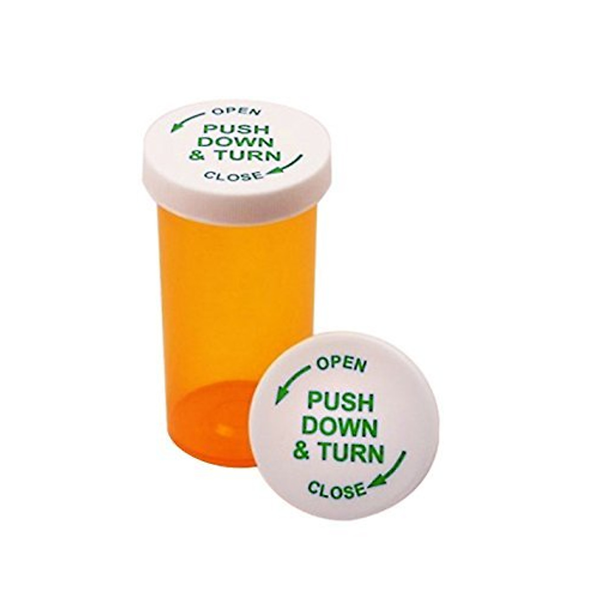 Plastic Prescription Vials/bottles 24 Pack W/caps Child Resistant Push Down and Turn 16 Dram Size