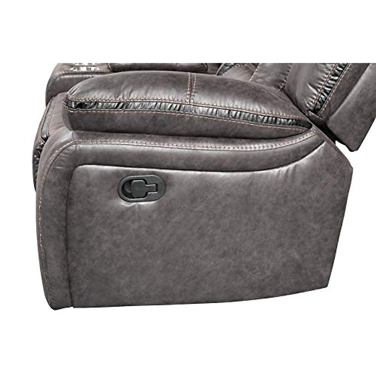 Roundhill Furniture Elkton Manual Motion Recliner with Storage Console, Sofa, Dark Chesnut