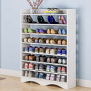 llibnn 8 Tiers Wooden Shoe Storage Shelf Adjustable Shoe Tower Cabinet for Closet Entryway Hallway Easy to Assemble (Color : B) (Color : B)