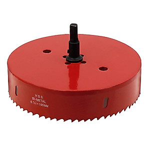 Biaungdo 155mm Hole Saw 6.1 Inch Bi-Metal Hole Saw Corn Hole Cutter for Cornhole Boards, Soft Metal, Drywall, Plastic, Wood, Fiberboard (Red)