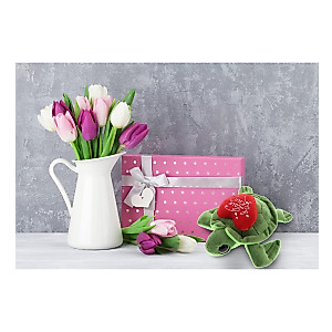 DolliBu I Love You Valentine Plush Big Eye Sea Turtle - Cute Turtle Stuffed Animal with Red Heart and Name Personalization Gift for Valentines Day, Birthday, Anniversary, Romantic Date - 6 Inches