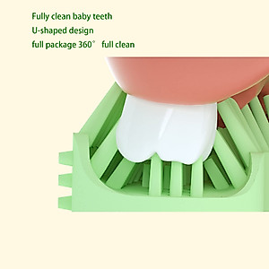 RAXIFU 2 Pack Toddler Toothbrush for Age 2-6 Years,Kids Toothbrush for 1-7 Years Children, U-Shape Extra Soft Toothbrush for Children Rainbow Blue-Yellow