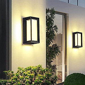 Outdoor Wall Light,Exterior Wall Sconce Lantern Fixture with LED, Outside Waterproof Lights for House Porch Garage Ntryway Doorway Garden Anti-Rust Outdoor Light Fixture Wall Mount Lights (Warm)