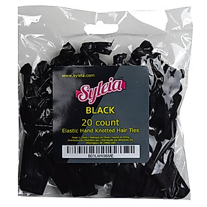 Syleia Pack of 20 Candy Color Hair Ties, Ponytail Holders, Elastic Ribbon,Hair Band, Crease Free Hand Knotted Fold Over Ouchless Strong Hold