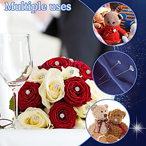 400 PCS Bouquet Pins Flower Pins, Straight Pins Clear Sewing Pins Crystal Diamond Head Pins for Craft Wedding Jewelry Decoration (2.1''/1.5'')