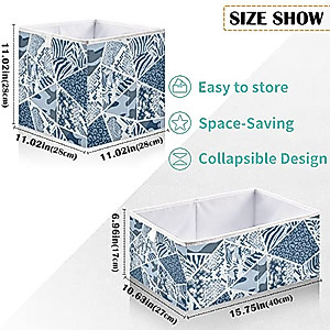 visesunny Closet Baskets Animal Skin Pattern Mosaic Style Storage Bins Fabric Baskets for Organizing Shelves Foldable Storage Cube Bins for Clothes, Toys, Baby Toiletry, Office Supply