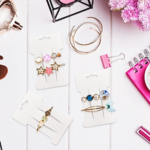 Mototo 300 PCS Hair Clip Bow Display Cards Hair Barrettes Jewelry Display Holder Rectangle Paper Cardboard for Hair Accessories Display and Organizing, 4 x 2-1/2 Inches (White)