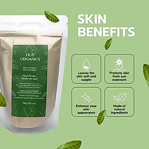 Hud Organics Qasil Powder 70 grams - Antient Somali Beauty Secret, Natural Multi-Purpose Deep Cleansing Mask for Face Hair Body Brightens Detoxifies Helps with Acne, Provides Clear Glowing Skin