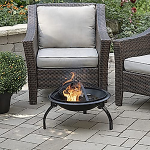 Blue Sky Outdoor Living WBPFP22 21.25” Round Folding Leg Portable Wood Fire Pit