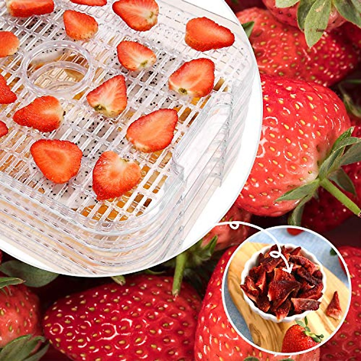 8 Trays Food Dehydrator Machine, Dehydrators for Food and Jerky, Food Dehydrator Machine with Fruit Roll Sheet for Meat, Herbs, Upgraded Digital Timer and Temperature Control | BPA Free | 400 Watts