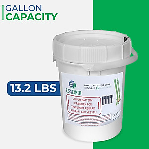 EZ on the Earth - Dry Cell Battery Recycling Container – 1 Gallon, Battery Disposal Bin with Lid That Holds up to 13.2 lbs Batteries - Recycling Pail with Cardboard Box