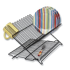 Better Houseware - #1489/E 1489 Large Folding Dish Rack, Black