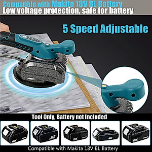Tile Vibration Leveling Machine for Makita 18V Battery, Cordless Portable Tile Vibrator Tool with 5 Adjustable Speed & Suction Cup & Digital Display & Package Bag for Floor Wall Tile(Tool Only)