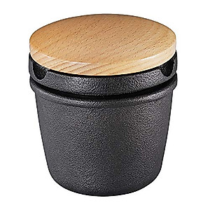 Zassenhaus Cast Iron Spice Grinding Set with Beech Wood Lid, 3" Grinder, Black