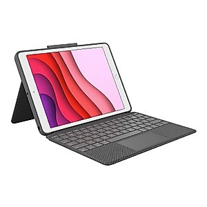Logitech Combo Touch for iPad (7th, 8th and 9th generation) keyboard case with trackpad, wireless keyboard, Smart Connector technology - Graphite