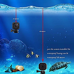 Suptig Replacement Waterproof Case Protective Housing for GoPro Hero Session Hero4 Session Hero5 Session Camera for Underwater Use Water Resistant up to 196ft (60m)